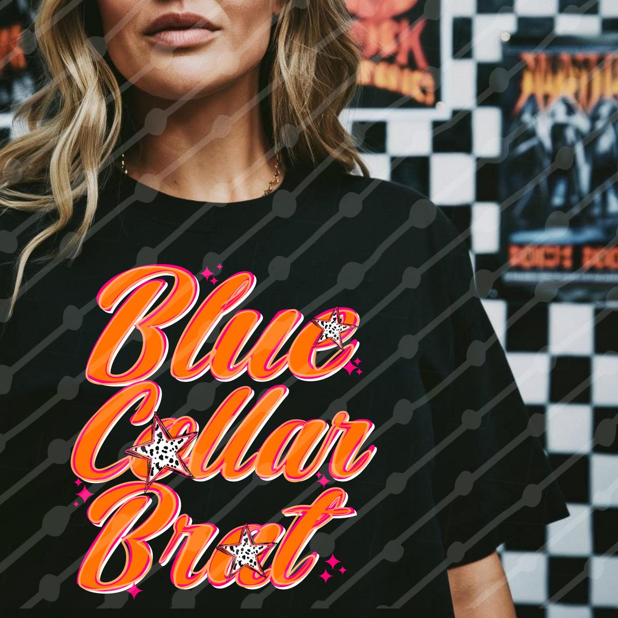 Blue Collar Brat Star Orange Digital Download – June Bentley Designs