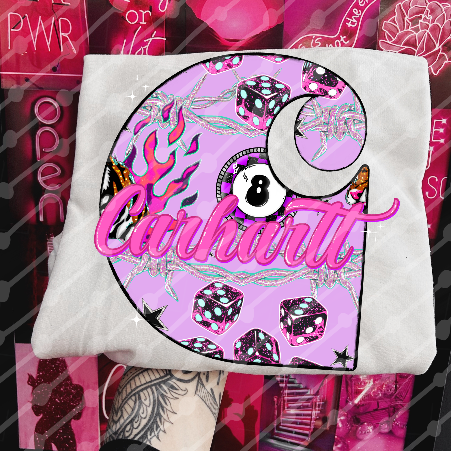 Purple 8 ball flame ch digital download – June Bentley Designs